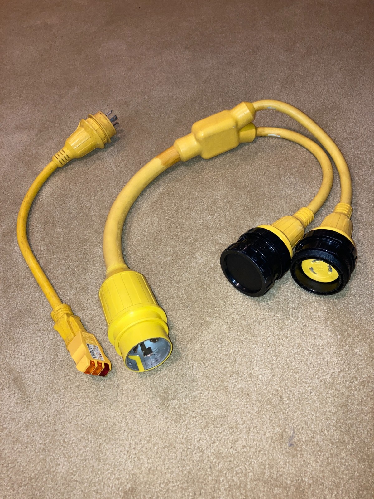 Marinco 125/250v 50 Amp Male x (2) 30 Amp Female Marine Y Splitter | eBay