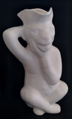 Neuwirth Portugal Pottery White Pitcher Monkey Design 11"H | eBay