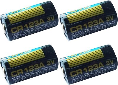 4 Pack Battery Industrial CR123A 123A Batteries Replacement 3V for ...