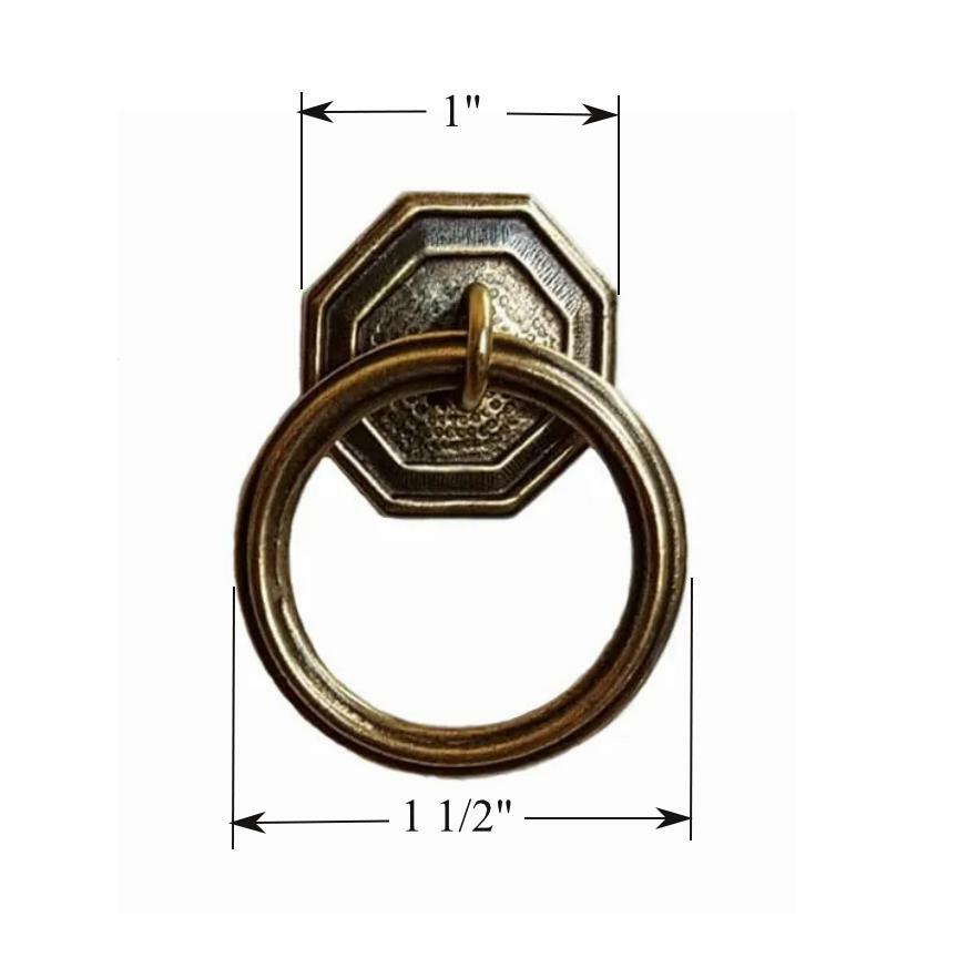 DESIGNER SERIES - Roller Window Shade RING PULL - Antique Brass OCTAGON ...