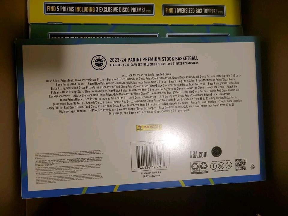 5x! 2023-24 Panini NBA Hoops Premium Stock Basketball Collection Box ...