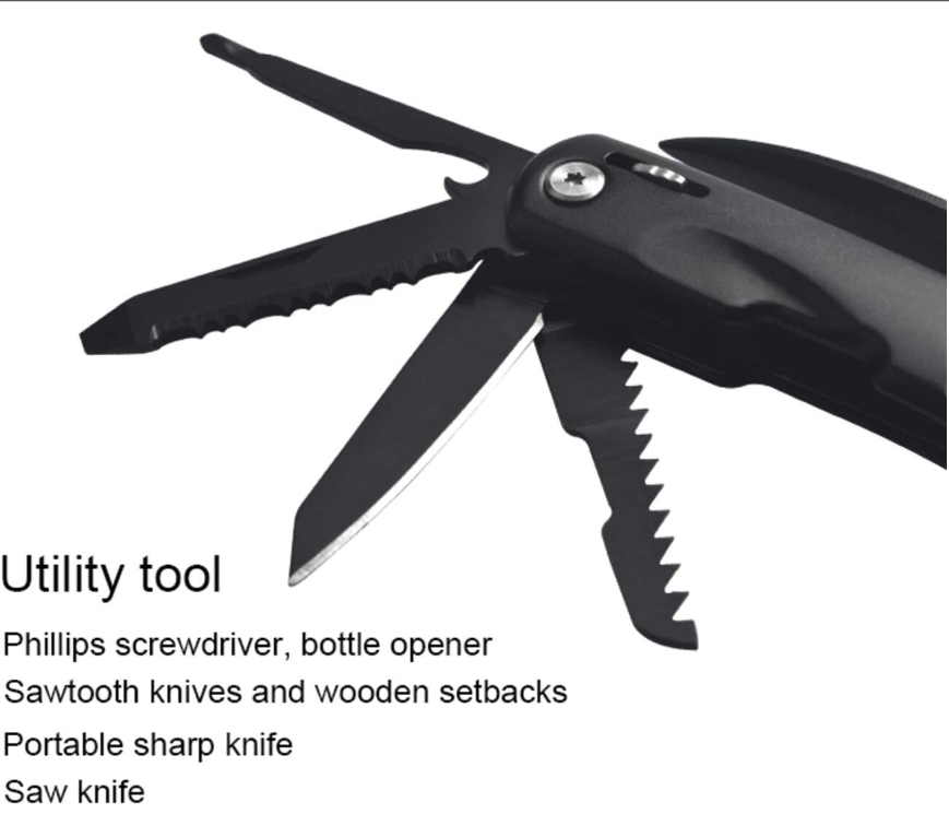 Multitool with Claw Nail Hammer Black Stainless Steel Portable Pocket ...