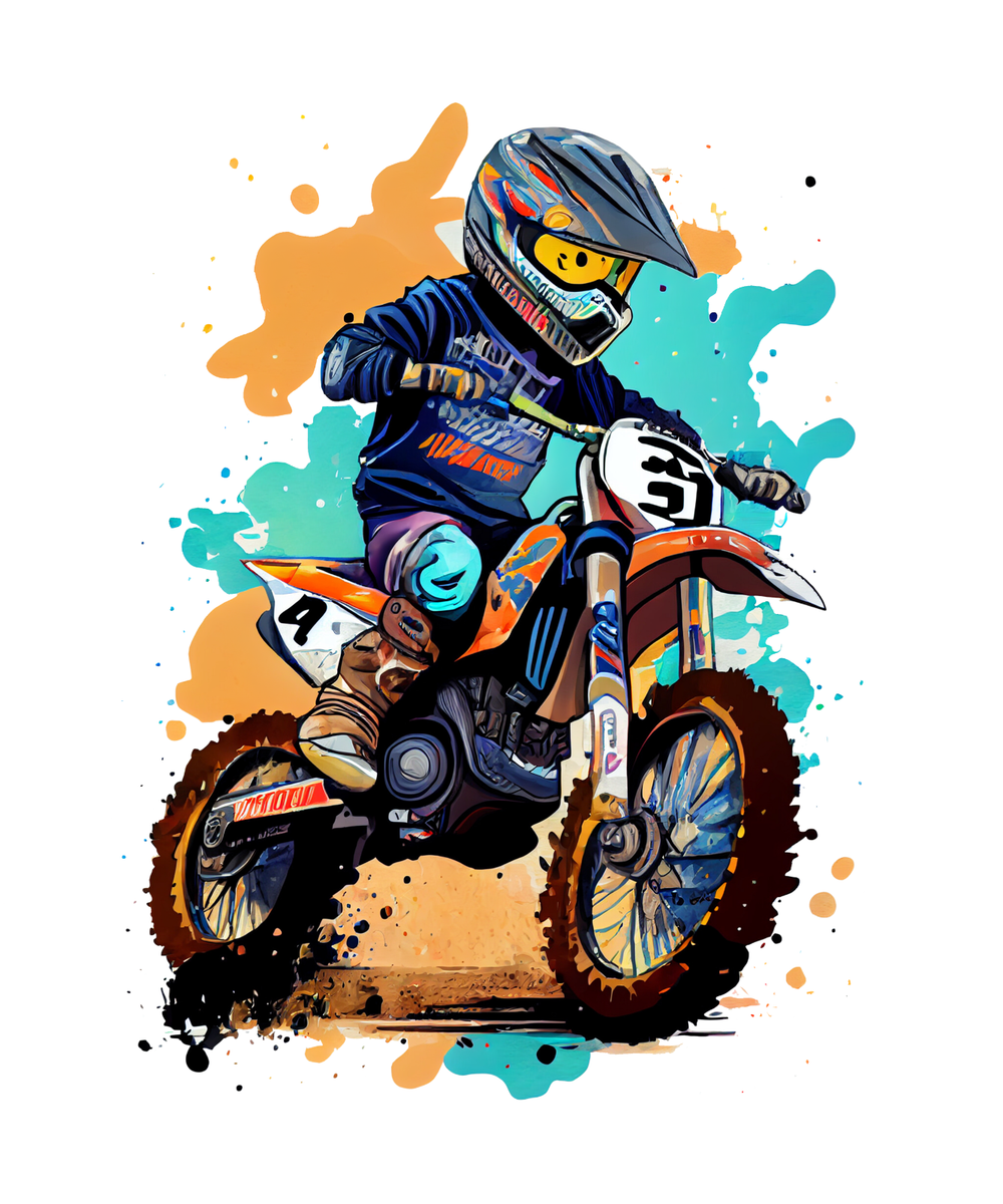 Motocross Cartoon Logo