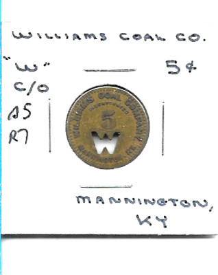 Mannington, KY Coal Scrip Token WILLIAMS COAL COMPANY 5 | eBay