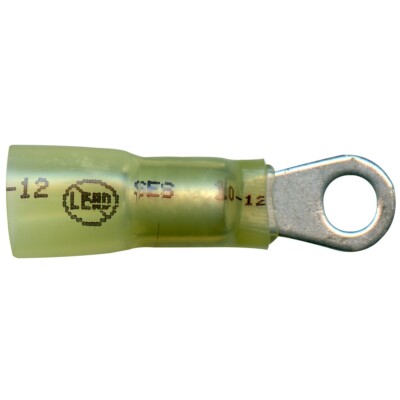 Heat Shrink Solder Ring Terminal 12-10 Gauge #10 Stud - USA - 10 Pack ...