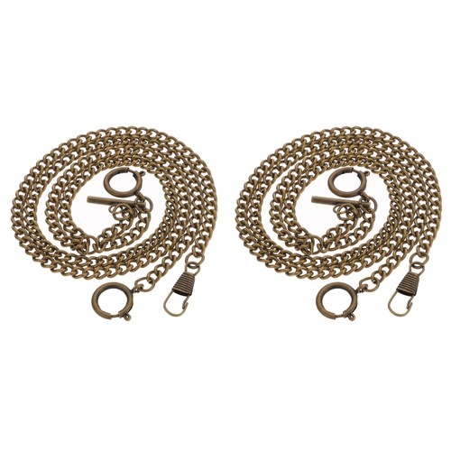 2 Pack Pocket Watch Chain DIY Clothing Accessory Man Chains for Men Fob ...