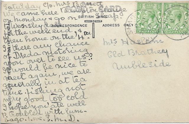 Bampton, Cumbria - Bridge, River - RP postcard Atkinson, Shap pmk 1936 ...