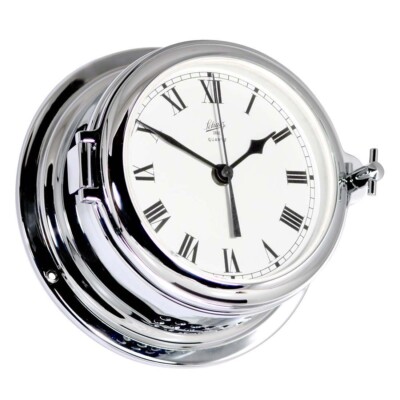 Schatz Ship Clock Chrome Midi 155mm Roman Analogue B x H 155x 68mm ...
