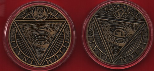 ILLUMINATI COMMEMORATIVE COIN,CONTEMPORARY STYLEROUND ANTIQUE BRONZE ...