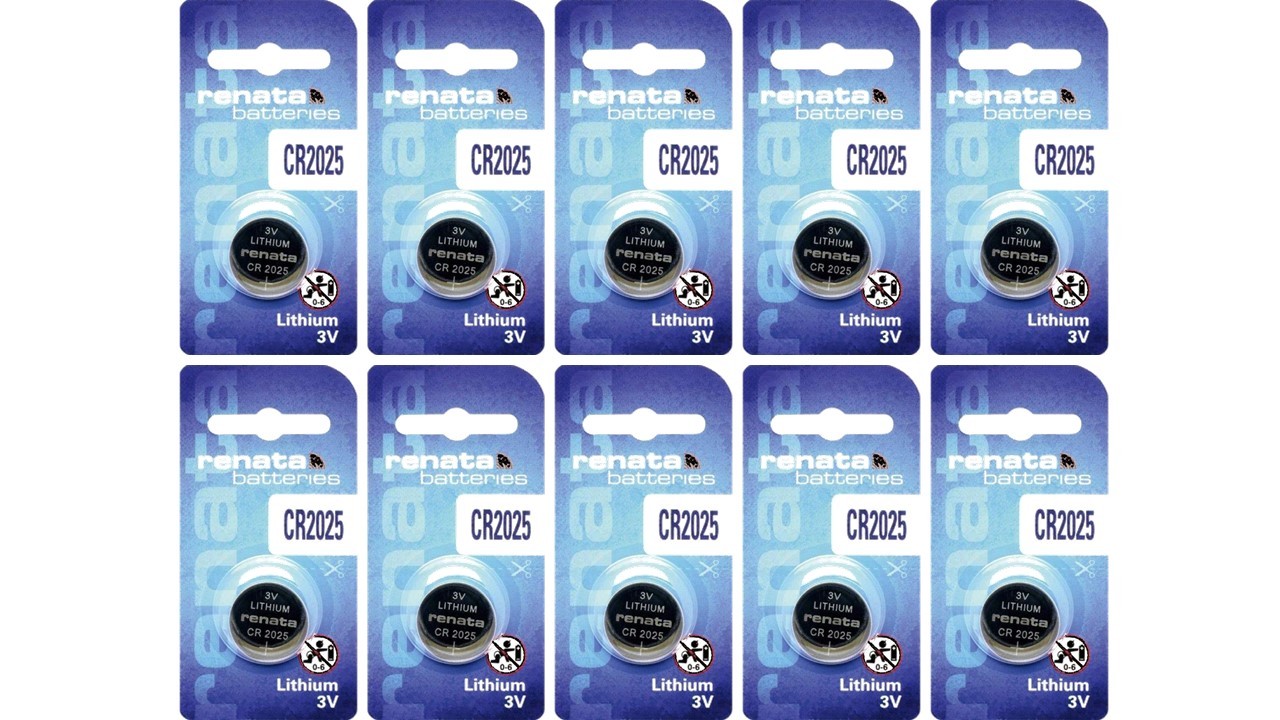 Renata CR2025 3V Lithium (10pk) Watch, Medical Equipment, Keyless ...