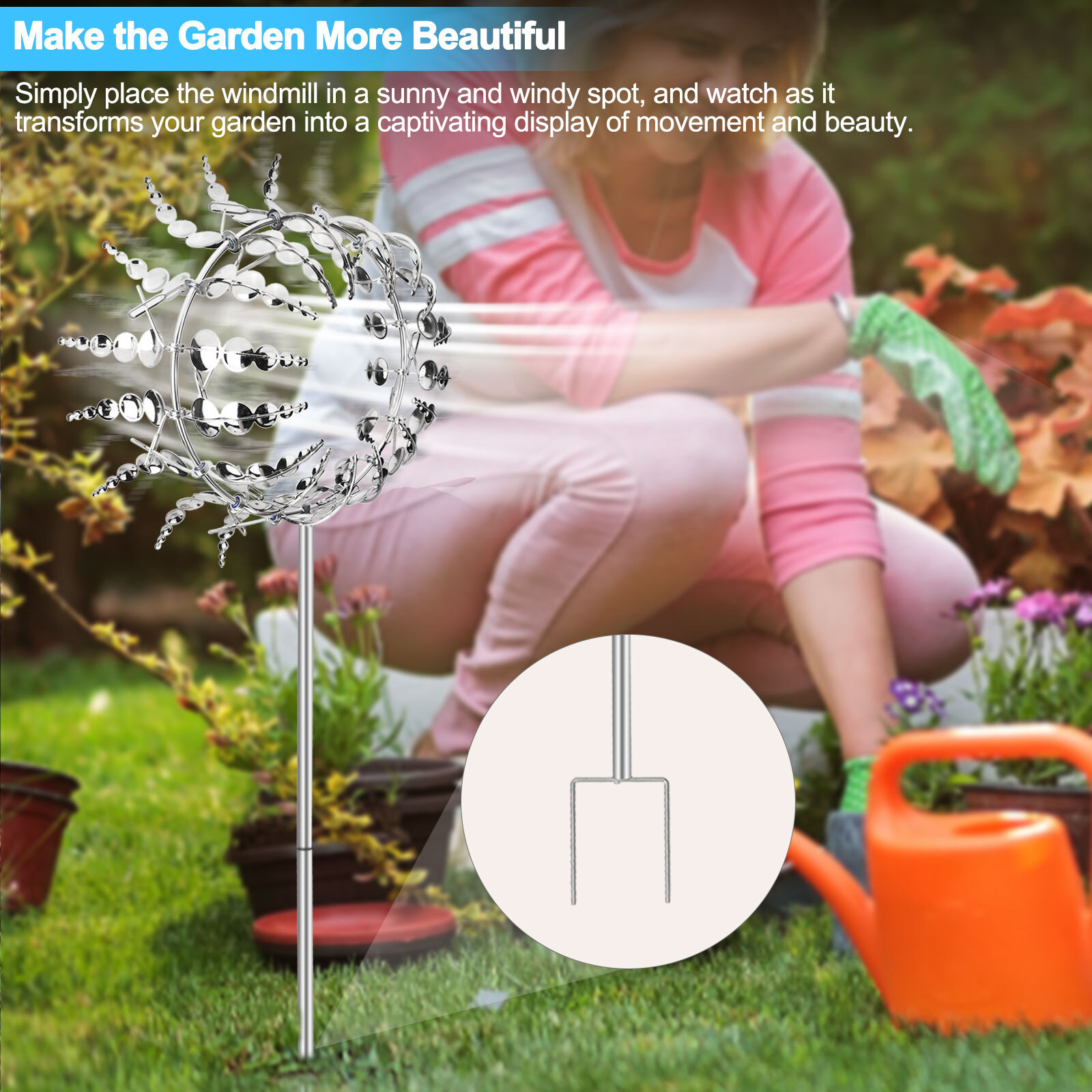 Unique and Magical 3D Metal Windmill Sculpture Wind Catchers Yard ...