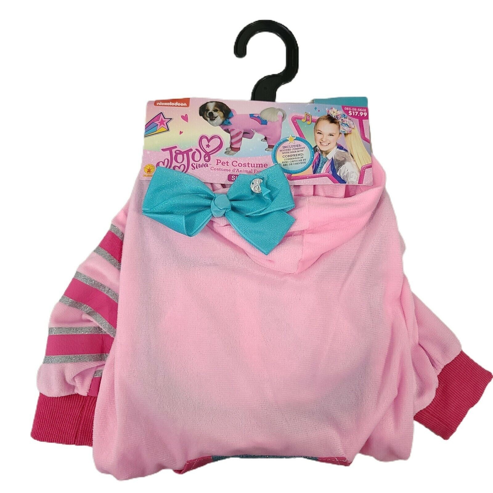 Nickelodeon Dog Pink Jojo Siwa Costume Hooded Jumpsuit W Hair Bow Size ...
