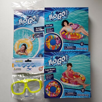 H20 GO Floats 1 Lounge 1 Tube 1 Ring 1 Goggles Inflatable Water ...