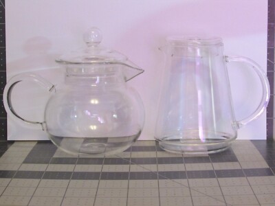TWO Glass Teapots, Tea For One, Two Cups Teapot, Vintage? Pyrex? Tea ...
