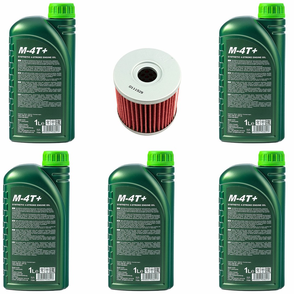 Motor Öl Set 10W40 5 Liter Ölfilter HF681 für Hyosung GT 650 R i GV ST7 ...