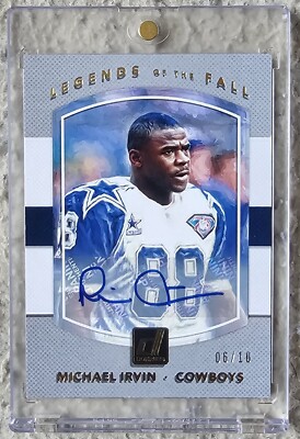 2017 Donruss Legends of the Fall Insert #24 Michael Irvin Auto ...