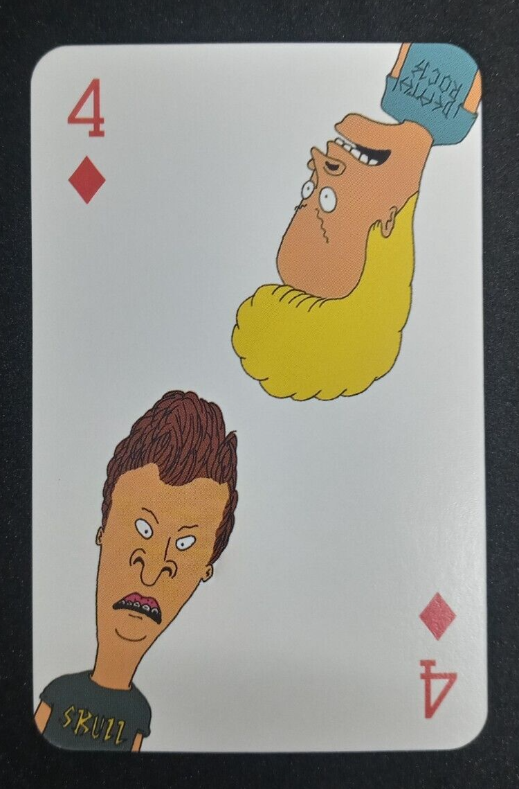1996 MTV Beavis & Butthead Swap Playing Card Butt-Head 4 Diamonds | eBay