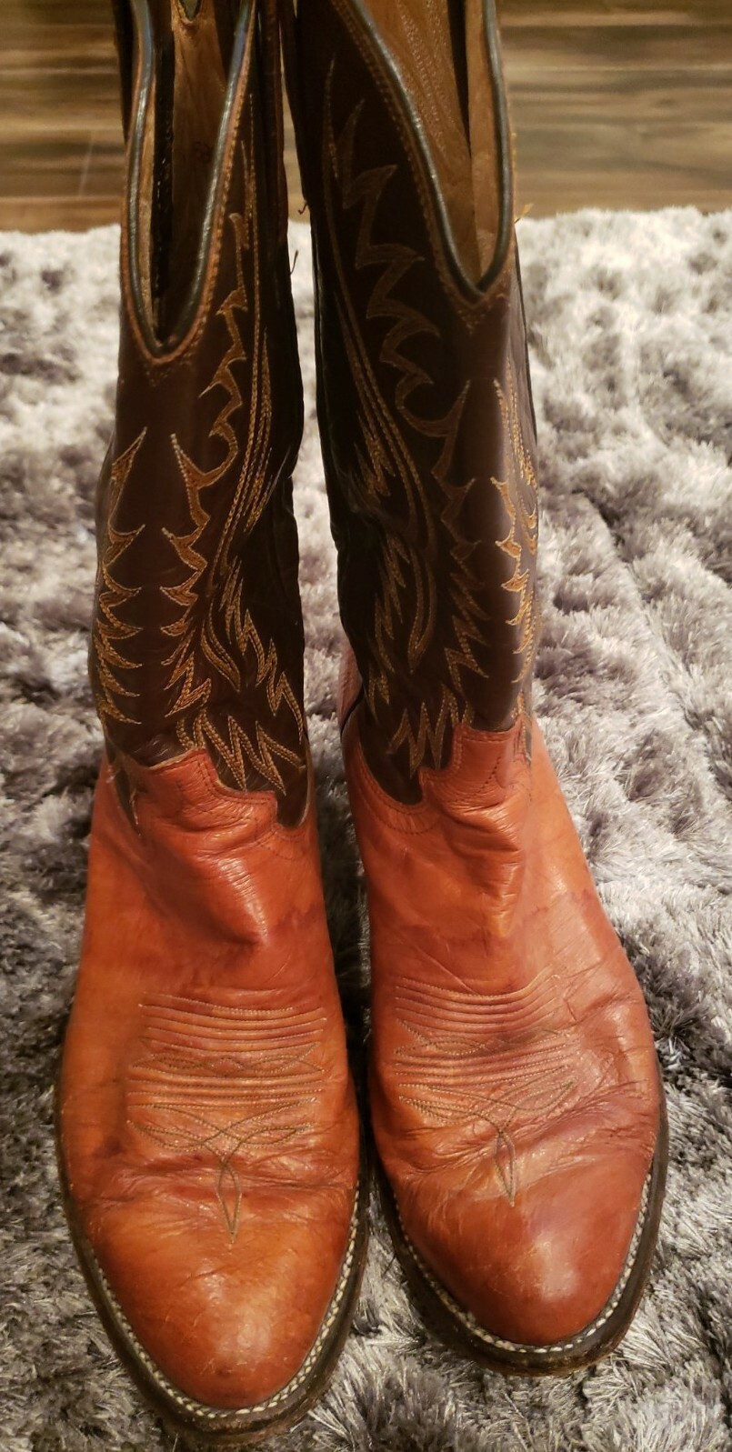 Vintage Dan Post Exotic Smooth Cowboy Western Boots M… - Gem