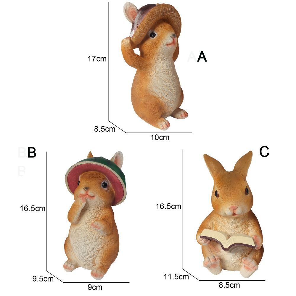 Bunny Figure Rabbit Statue Resin Crafts Rabbit Figures Home Decoration ...