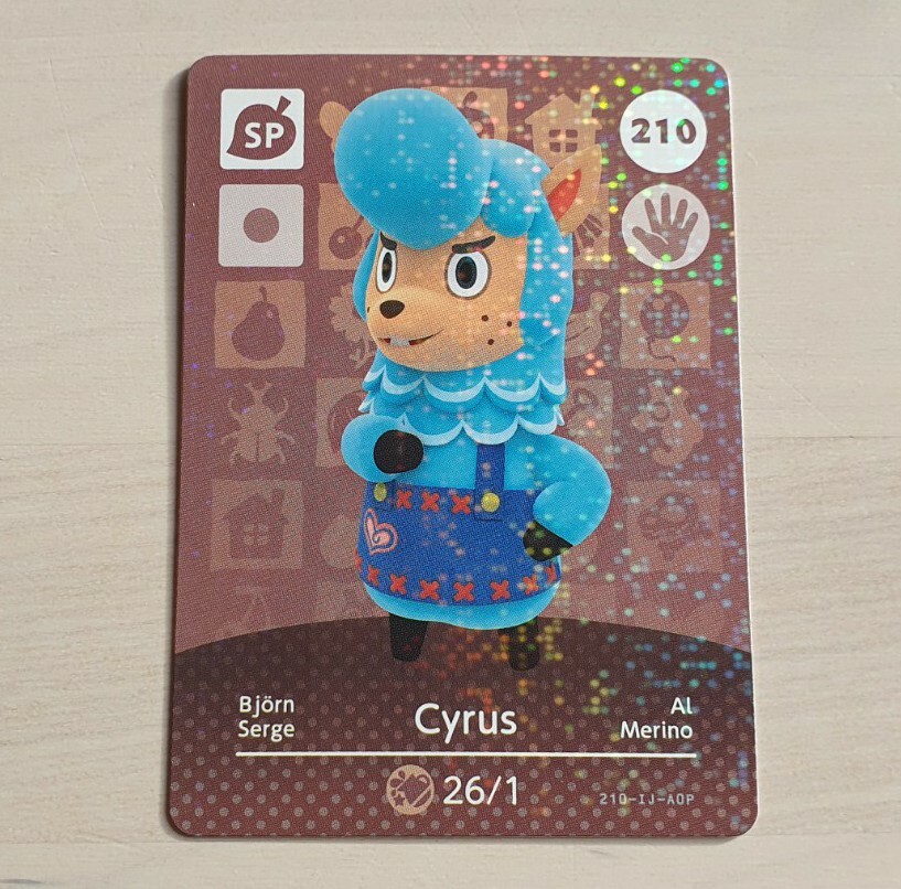 Cyrus #210 Animal Crossing Amiibo Card Series 3 Official Nintendo New ...