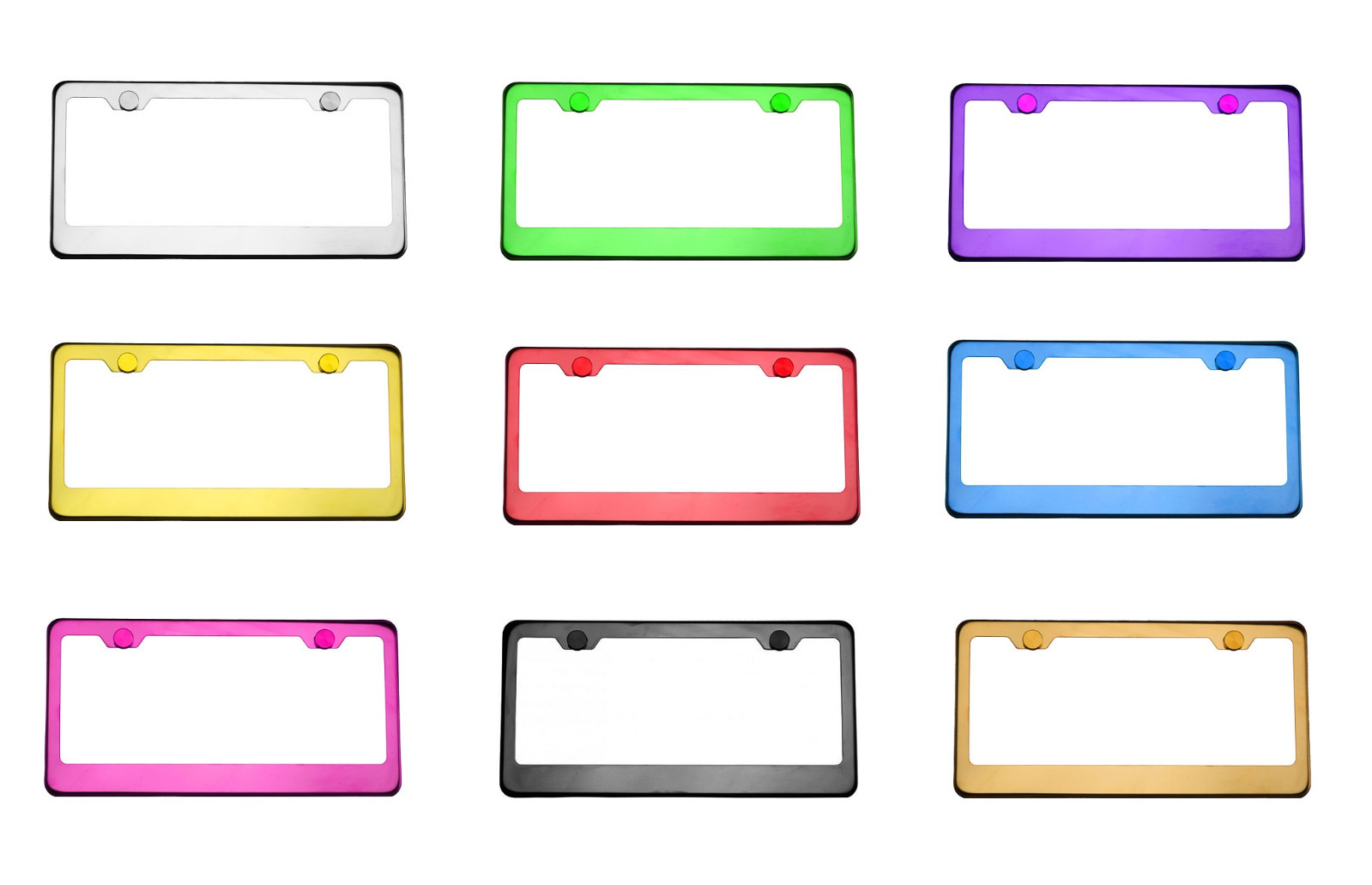 Matte Black custom Logo Mirror Laser Etched SS License Plate Frame Tag ...