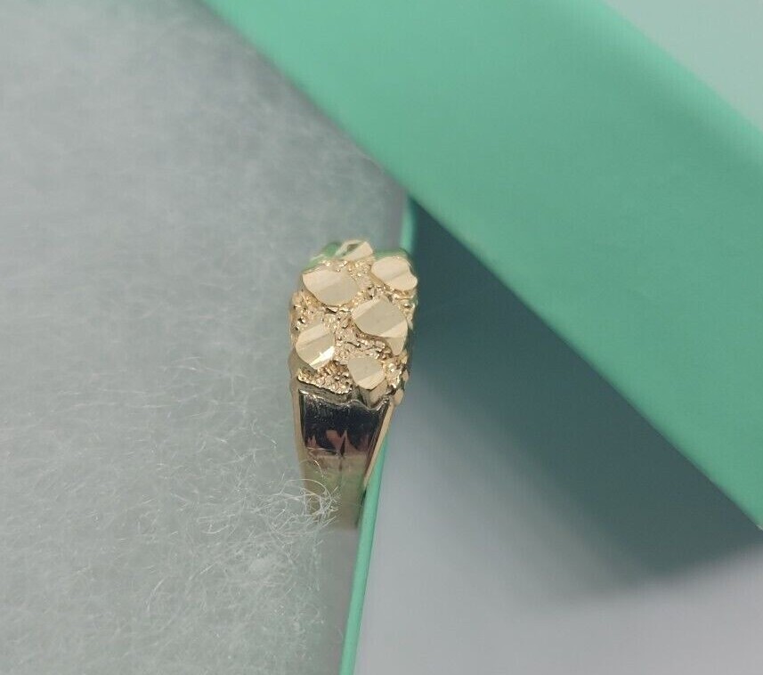 10K Yellow Gold Baby Nugget Ring for Baby Kids Children Women Size 1 -7 ...