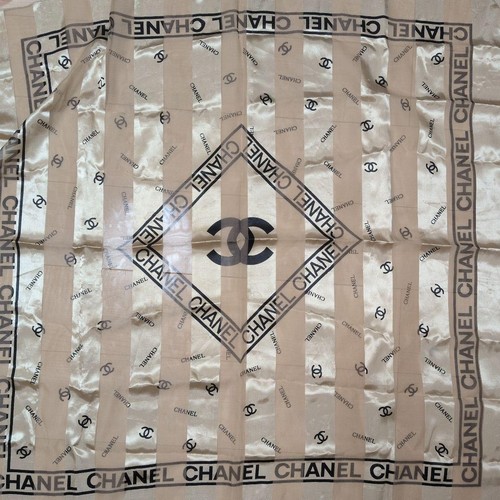 CHANEL Chanel logo gold large scarf 100cm COCO Mark | eBay