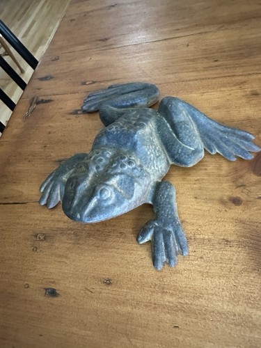 Vintage cast iron frog doorstop antique yard garden statue pond toad ...