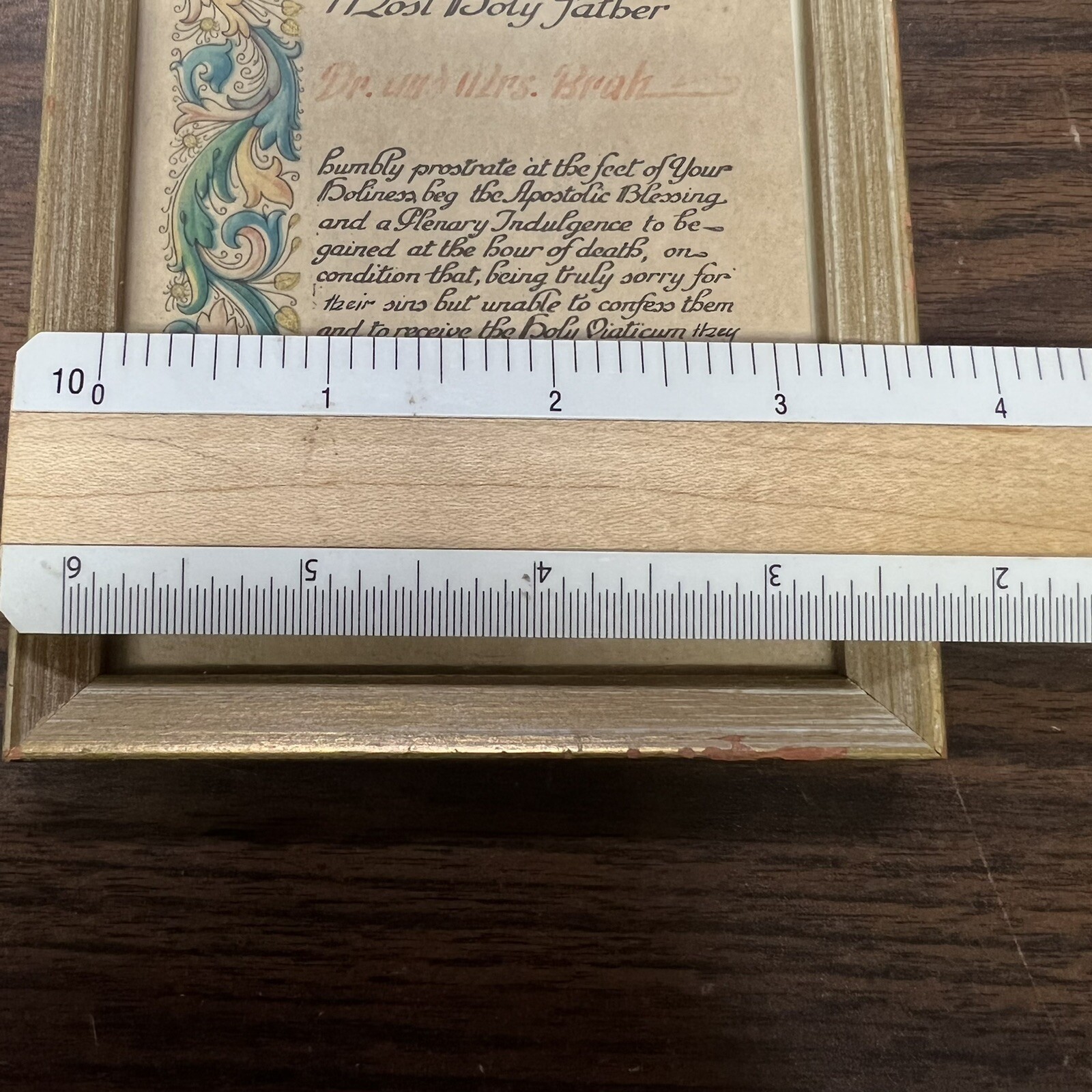 Vintage Framed 1957 Plenary Indulgence Pope Pius XII Vatican SIGNED D ...