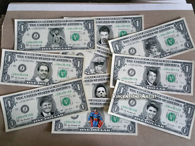 CELEBRITIES on REAL Dollar Bill Cash Money Memorabilia Collectible Bank ...
