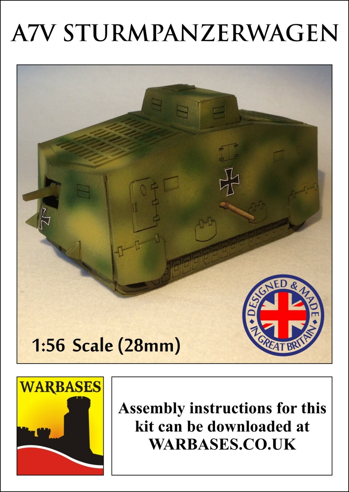 Warbases 28mm Laser Cut WW1 A7V STURMPANZERWAGEN | eBay