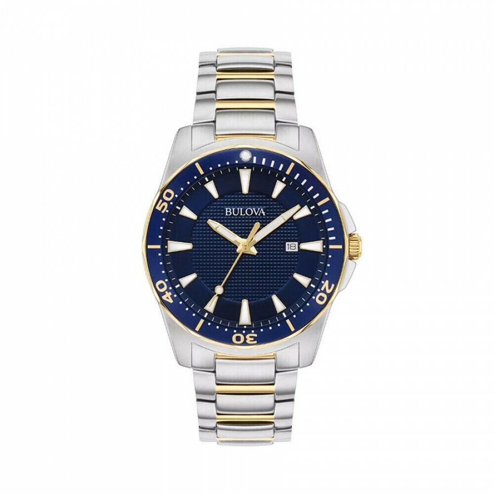 Bulova 98B329 43mm Silver/Gold-Tone Stainless Steel Case and Strap Men ...