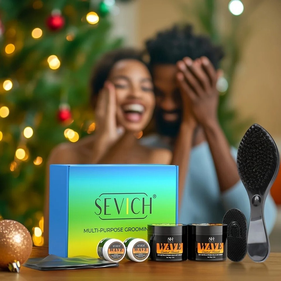 7pcs/Set Wave Pomade Kit 360 Deep Waves Control Strong Hold Wavy Hair ...