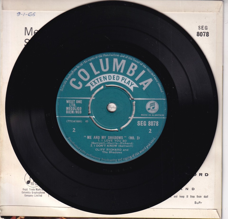 CLIFF RICHARD/SHADOWS-ME AND MY SHADOWS No.3 E.P. EXC. 1961 POP 7" SEG ...