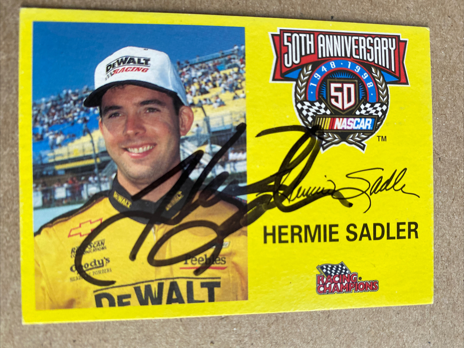 1998 Racing Champions NASCAR 50th Anniversary Hermie Sadler AUTOGRAPHED ...
