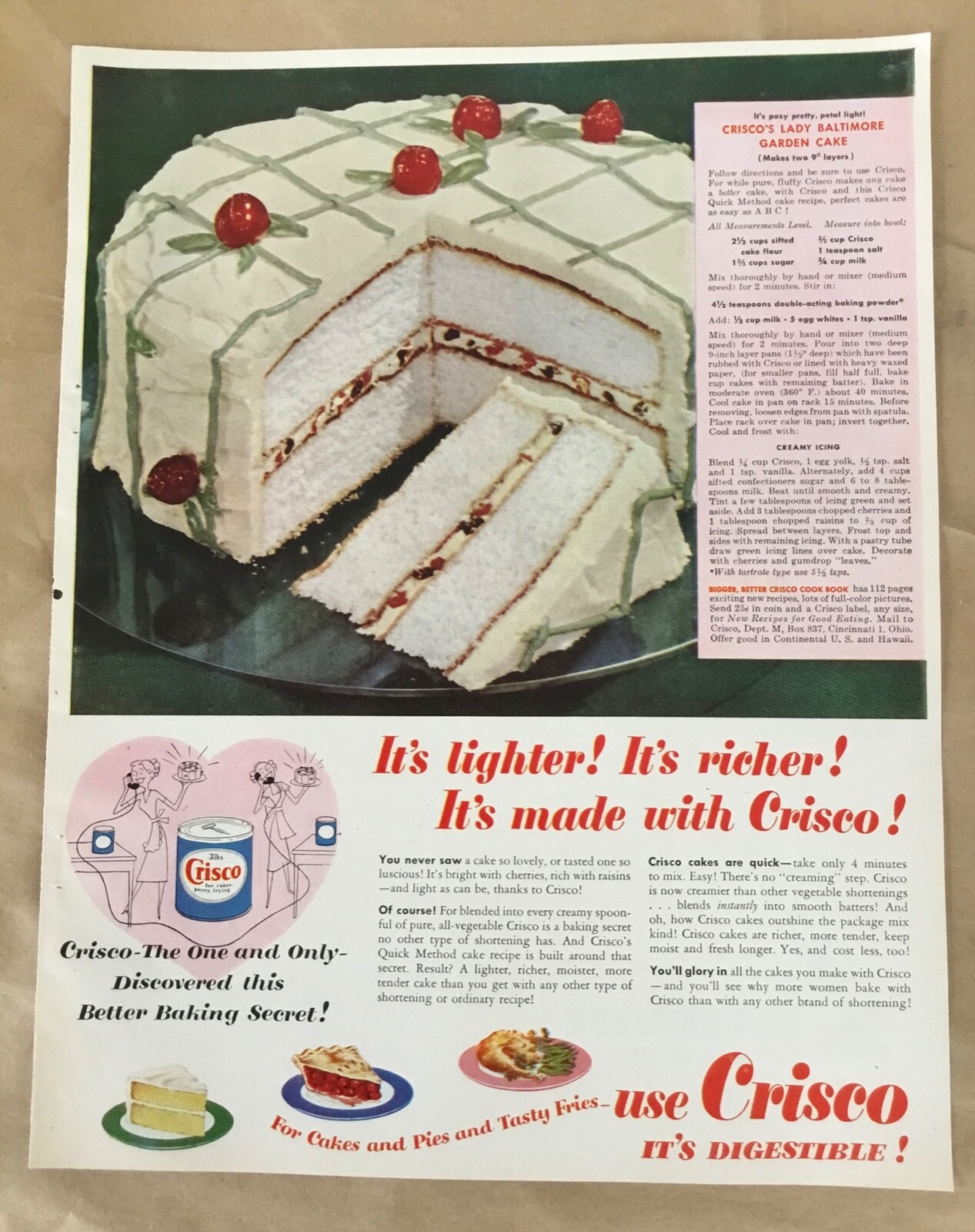 Vintage Cake Ad