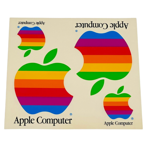Vintage 1980s Apple Macintosh Computer Decals 4-Sticker Sheet Retro ...