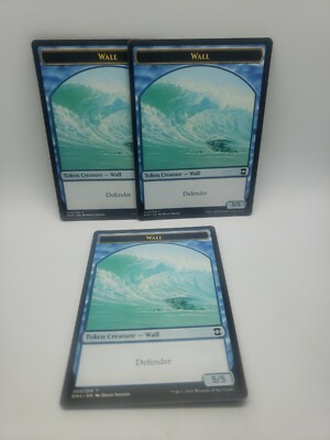Wall Token x3 - 0/5 Defender Blue Wall Token - Eternal Masters - MTG | eBay