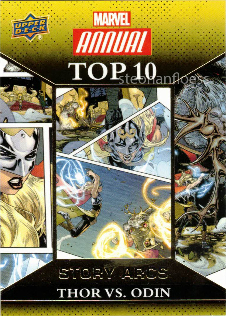 2016 Upper Deck Marvel Annual Top 10 Story Arcs Gold TS-3 Thor vs Odin ...
