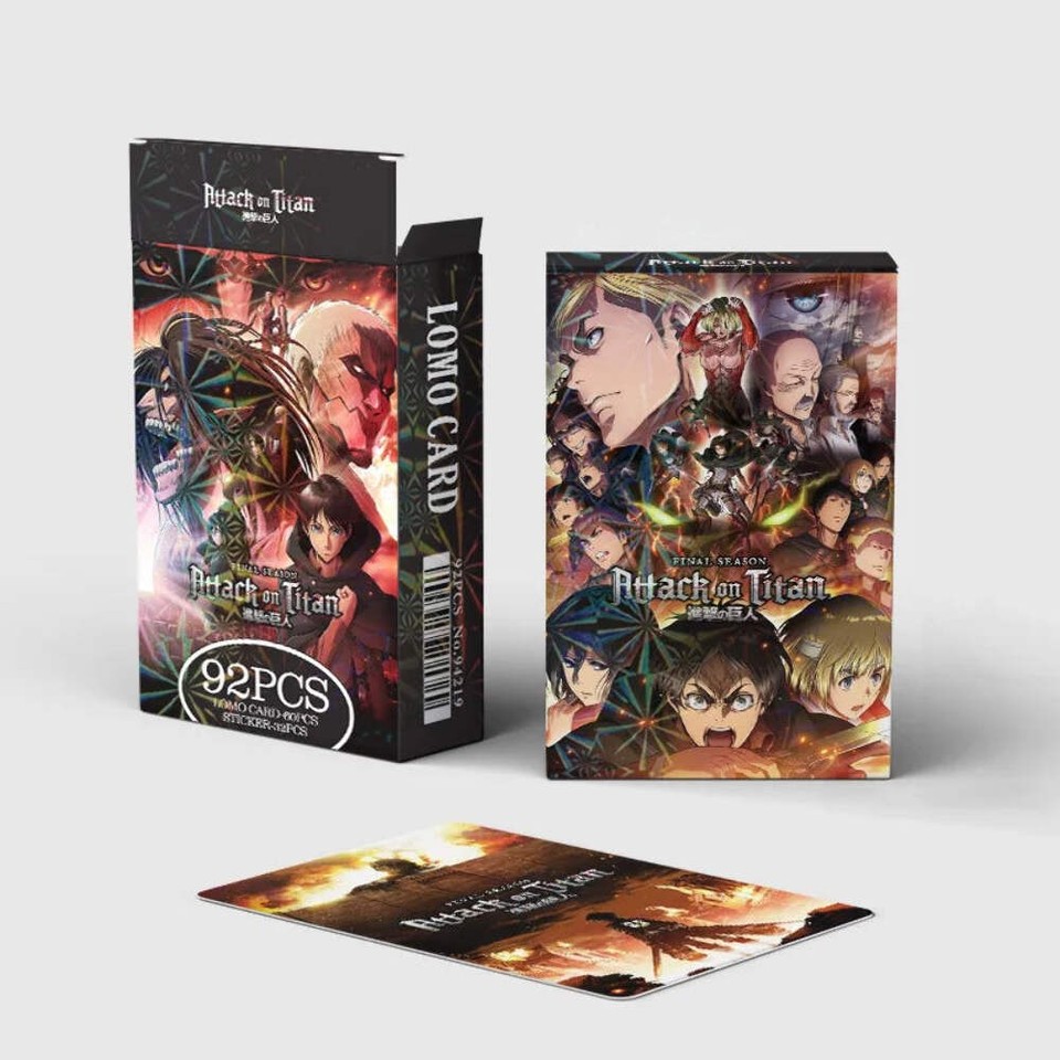 92Pcs/Set Japanese Anime Series Attack on Titan LOMO Card Cartoon Laser ...