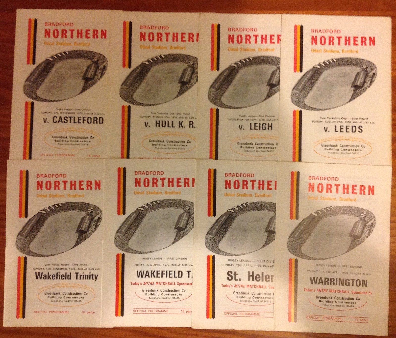 Bradford Northern Rugby League Programmes 1972 - 1980 | eBay