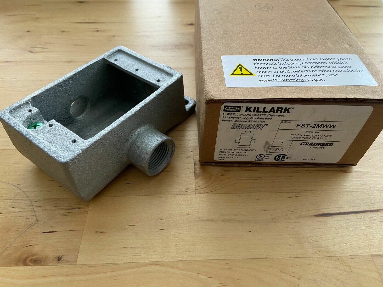 Hubbell Killark FST-2MWW Grainger Size 3/4" Switch Fitting Grey Iron ...