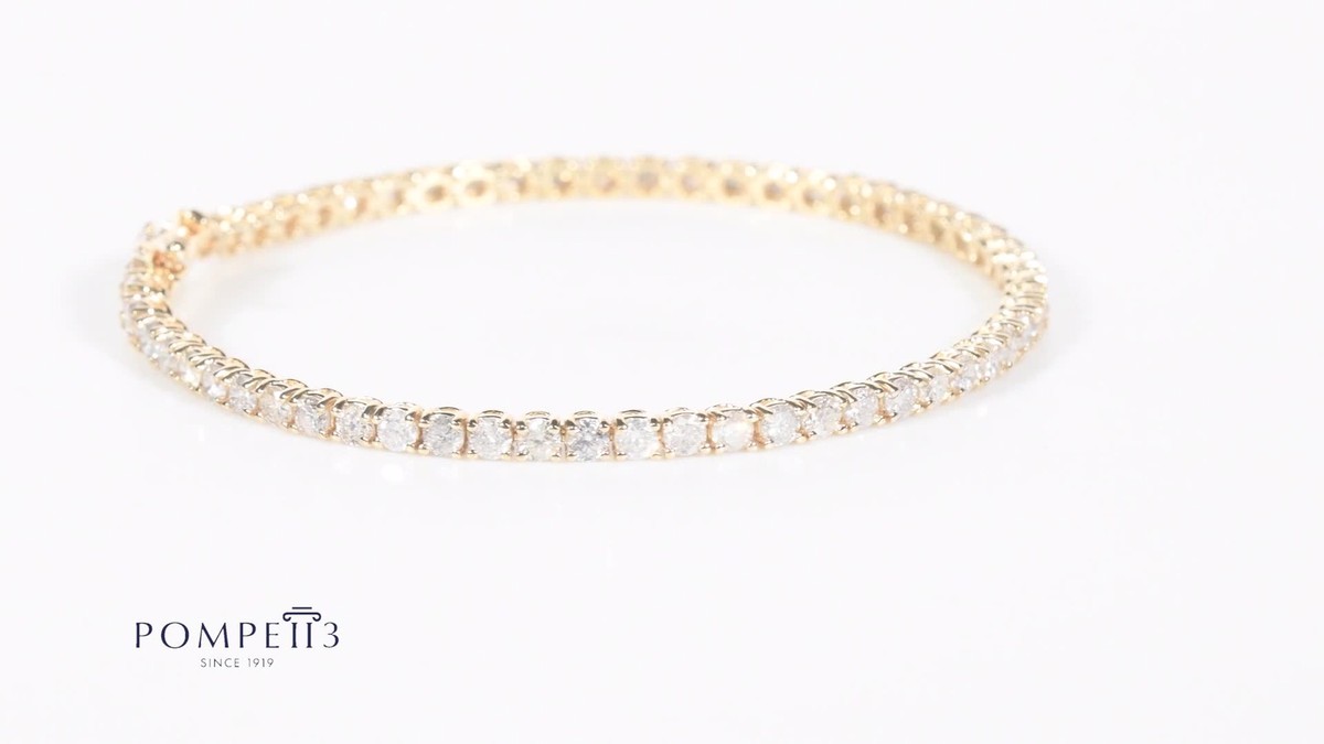 5ct TW Round Cut Natural Diamond Tennis Bracelet 18K Yellow 5ct TW Round Cut Natural Diamond Tennis Bracelet 18K Yellow