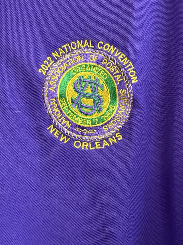 USPS NAPS Polo Shirt Mens XL Purple New Orleans Embroidered Postal ...