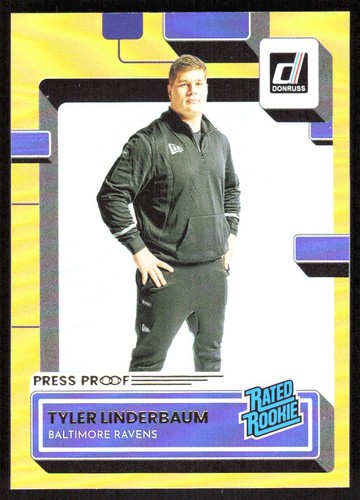 2022 2528A Donruss GOLD Press Proof Tyler Linderbaum Rookie Baltimore ...