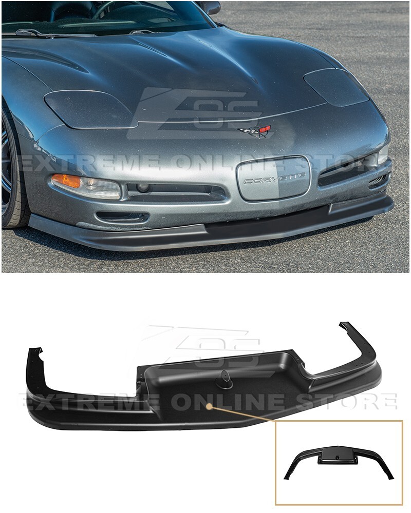 For 97-04 Corvette C5 | Performance Matte Black Front Bumper Vented Lip ...