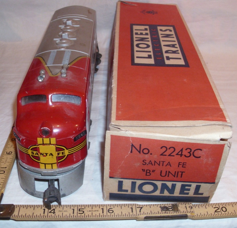 LIONEL NO. 2243C "B" SANTA FE DIESEL LOCOMOTIVE ENGINE 4-0-4 O SCALE ...
