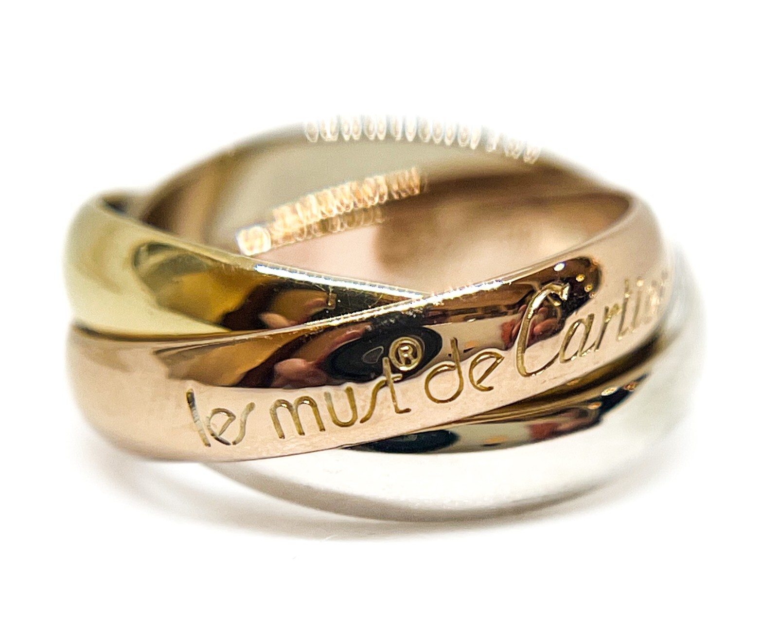 Cartier 18K Gold Tri-Color Trinity Ring - Gem