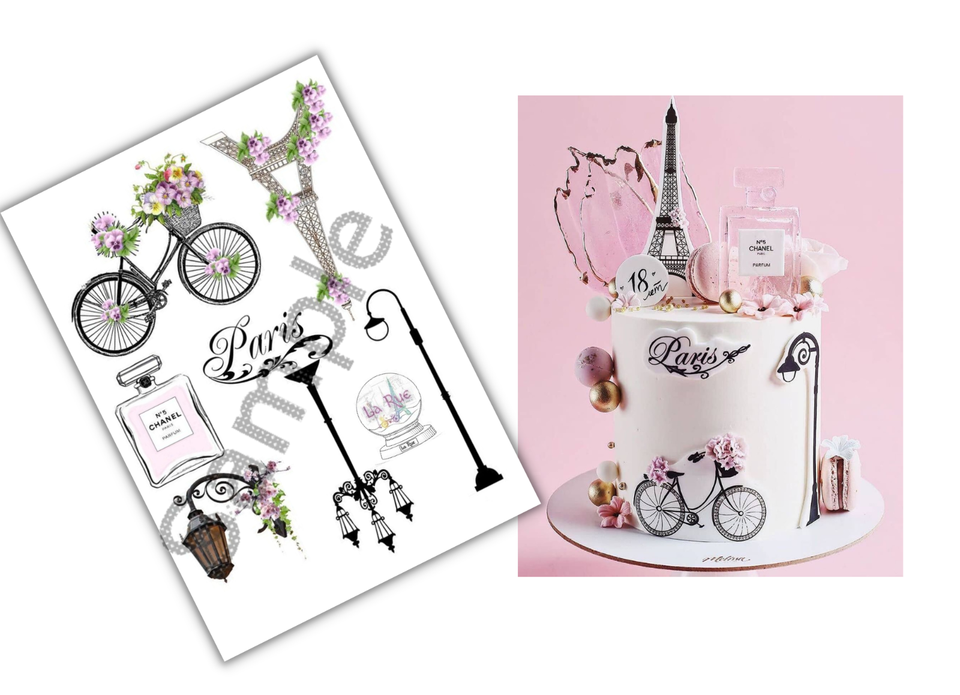Paris Edible Cake Wrap, Edible Cake Topper, Edible Image | eBay