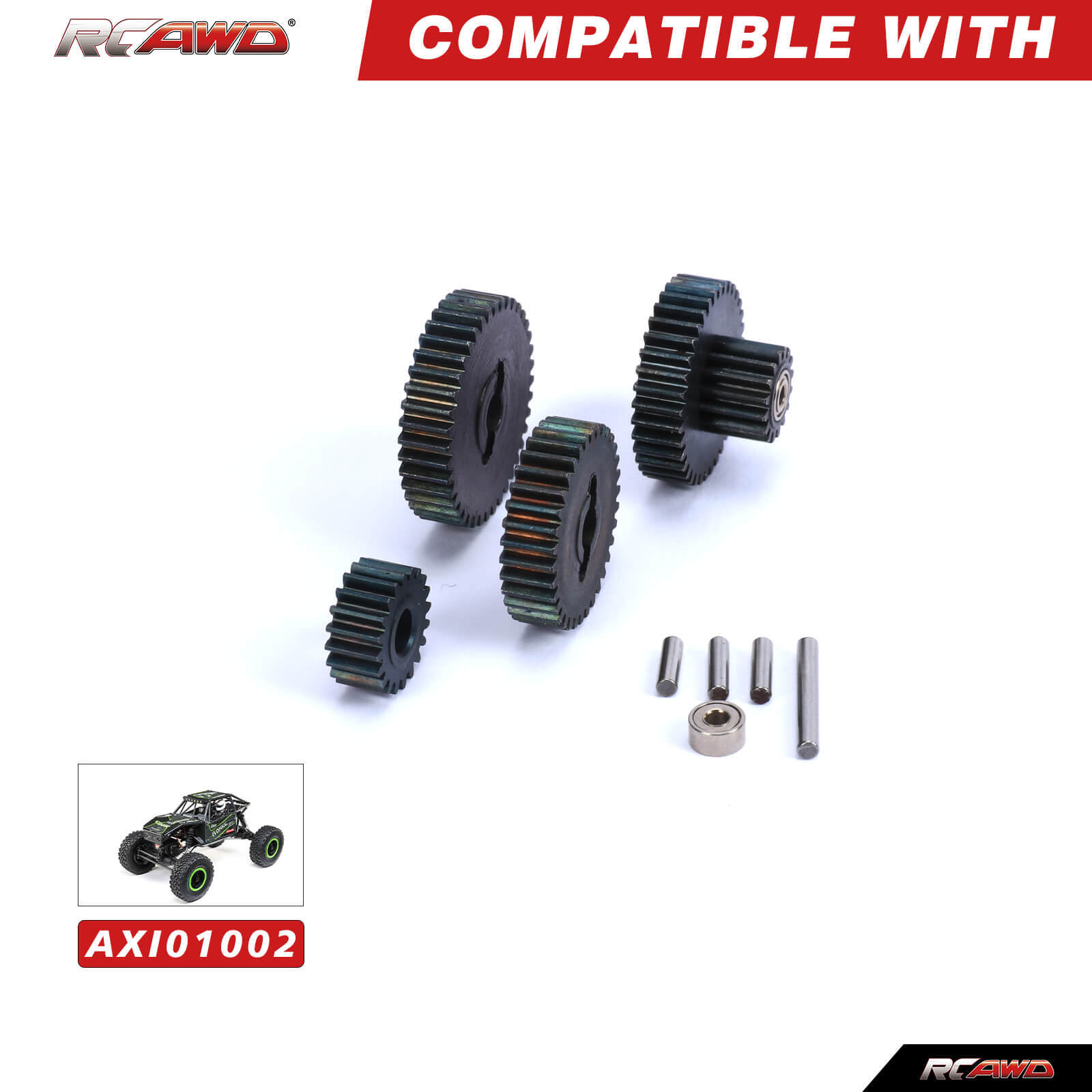 RCAWD 48P Transmission Gear Set AXI212008 for 1/18 Axial UTB18 Capra ...